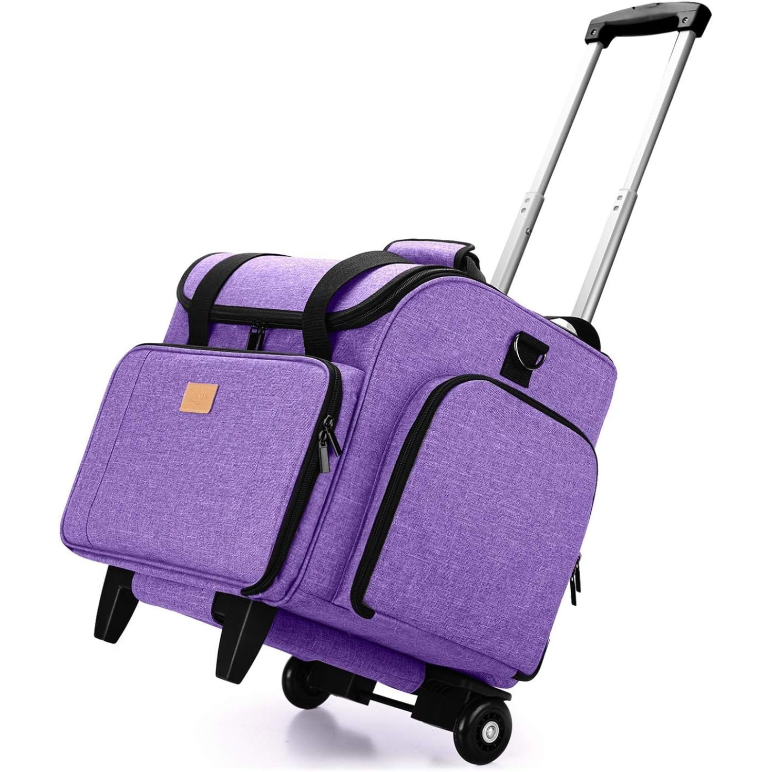 LUXJA Serger Case with Detachable Trolley Dolly, Serger Bag with ...