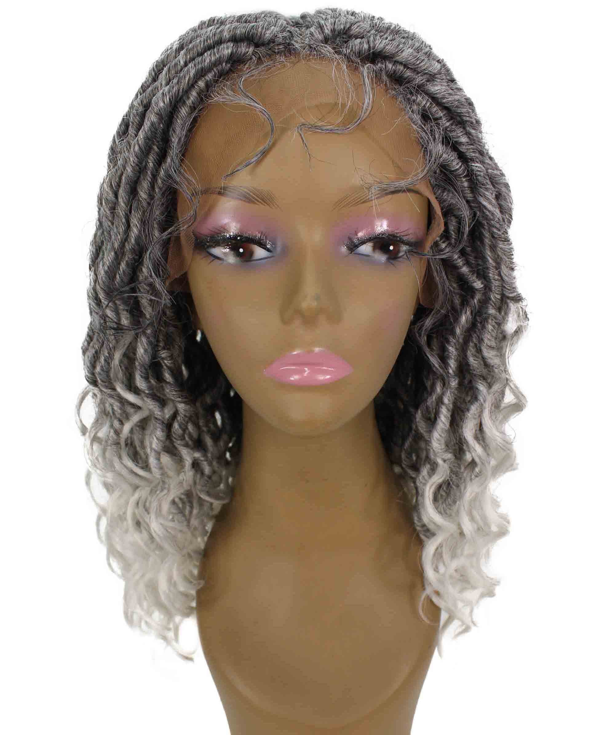 LUXLUXE Andrea 22-Inch 4X4 Hand-Tied Lace Braid Braided Wig, Black To ...
