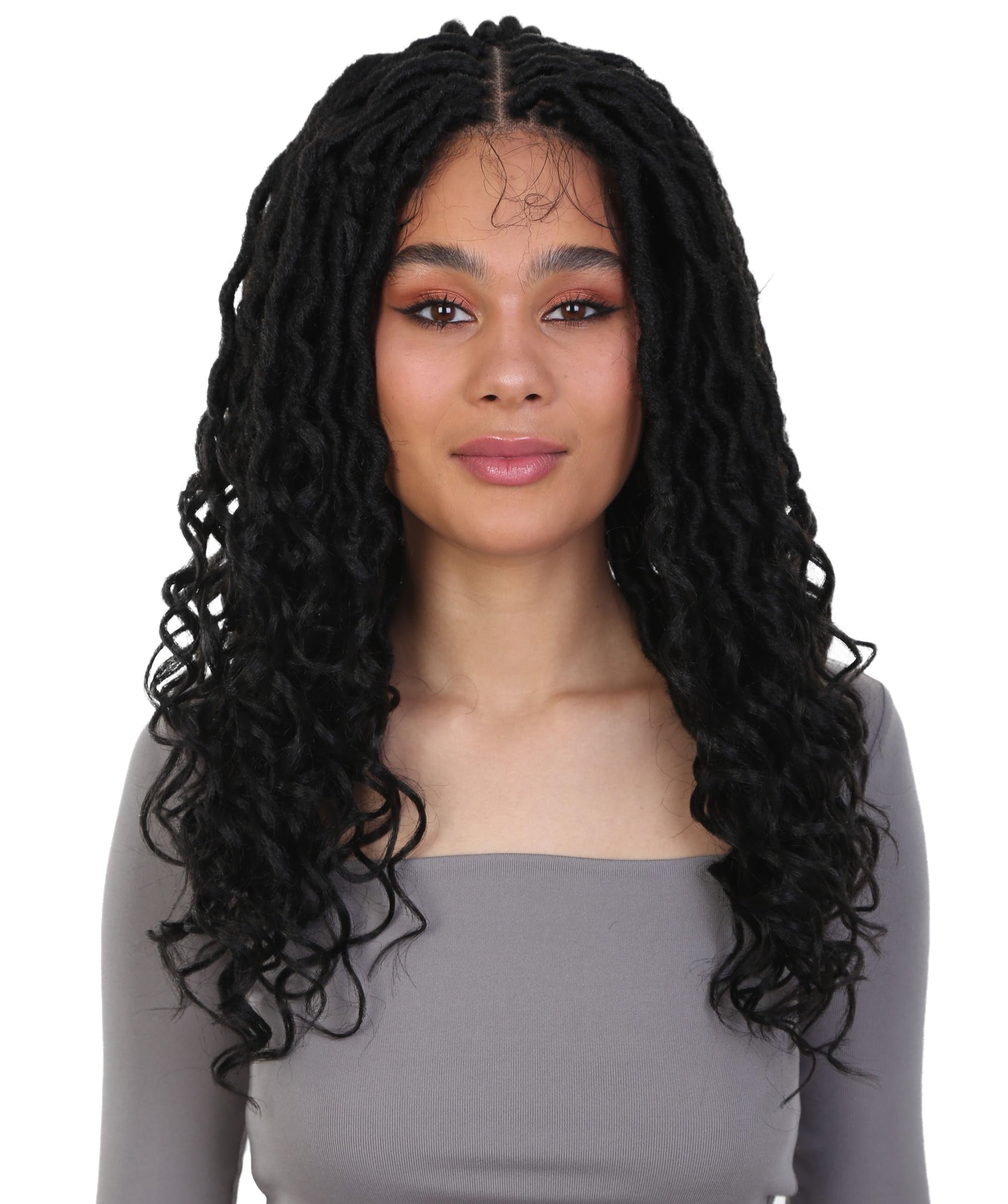 LUXLUXE Andrea 22 Inch Long 4X4 Hand Tied Lace Braid Braided Wig ...