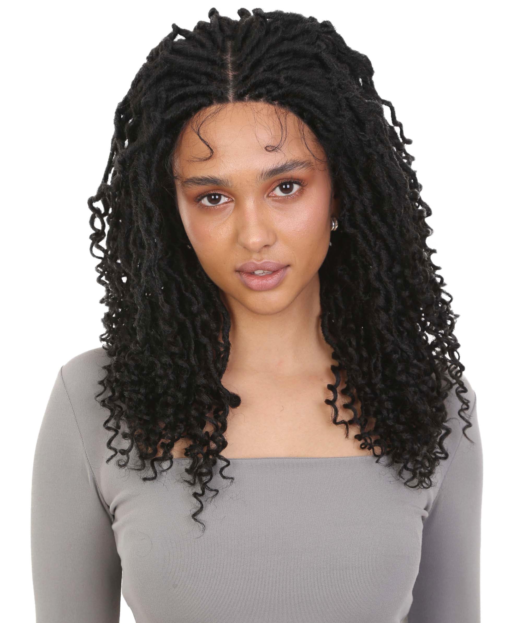 LUXLUXE Angel Curly Locs 20 in Long 4X4 Hand Tied Lace Braid Braided ...
