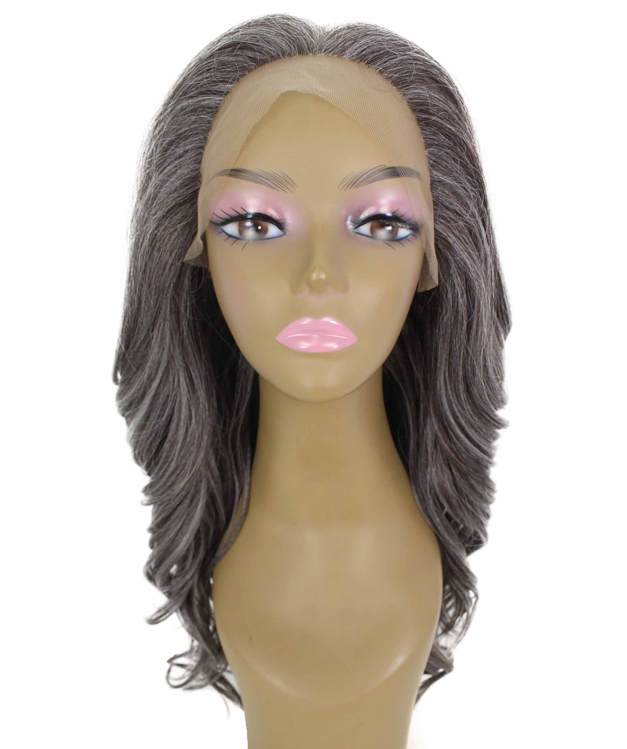 LUXLUXE Cleo Wavy Layered 21 in Long 4X4 Hand Tied Lace Front Wig, Heat ...