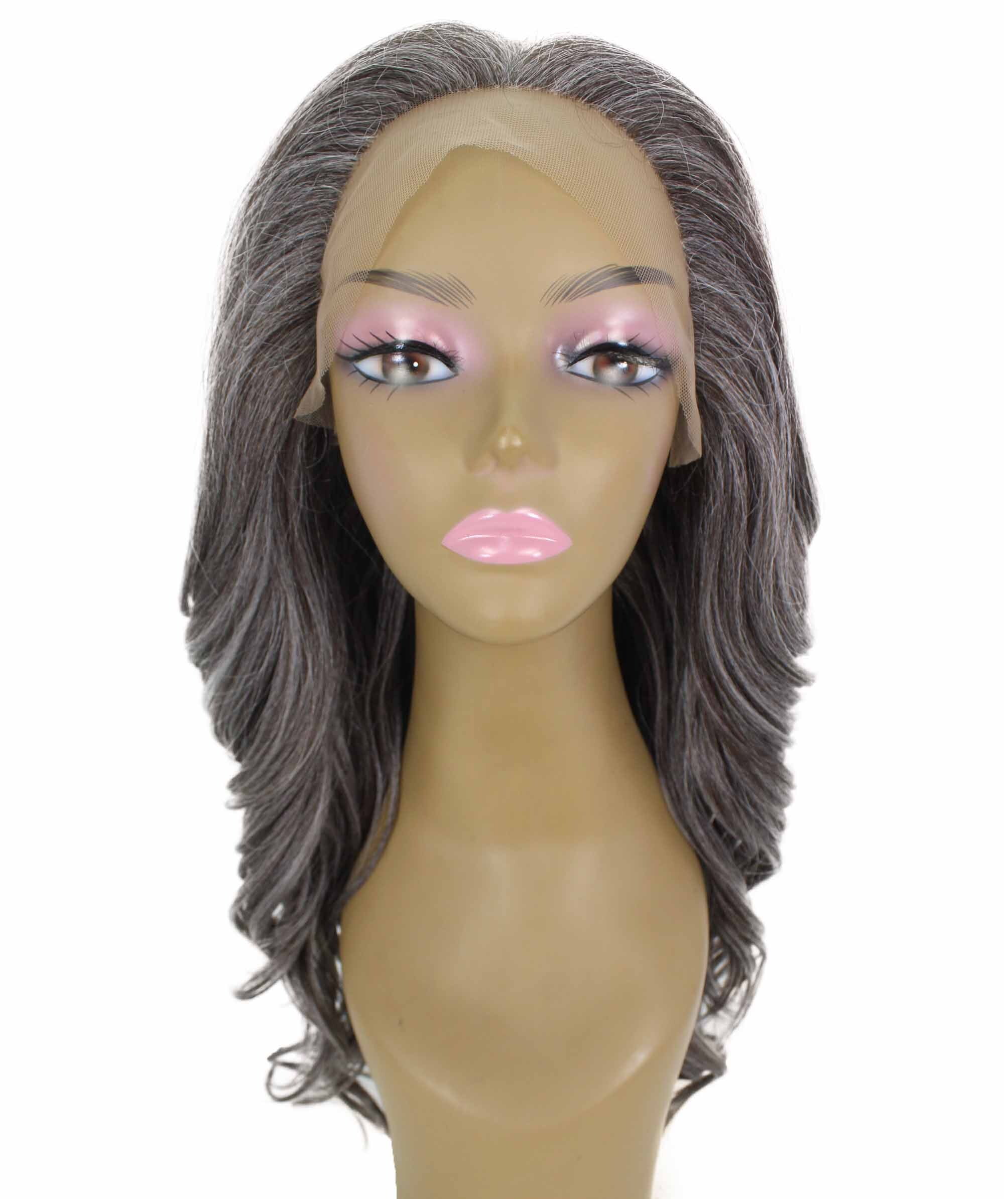 LUXLUXE Cleo Wavy Layered 21 in Long 4X4 Hand Tied Lace Front Wig, Heat ...