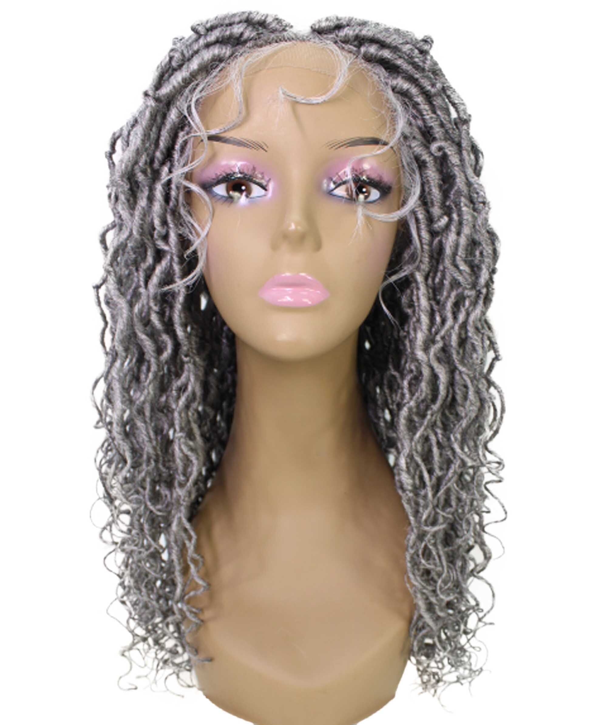 LUXLUXE Diamond Curly Locs 23 in Long 4X4 Hand Tied Lace Braid Braided ...