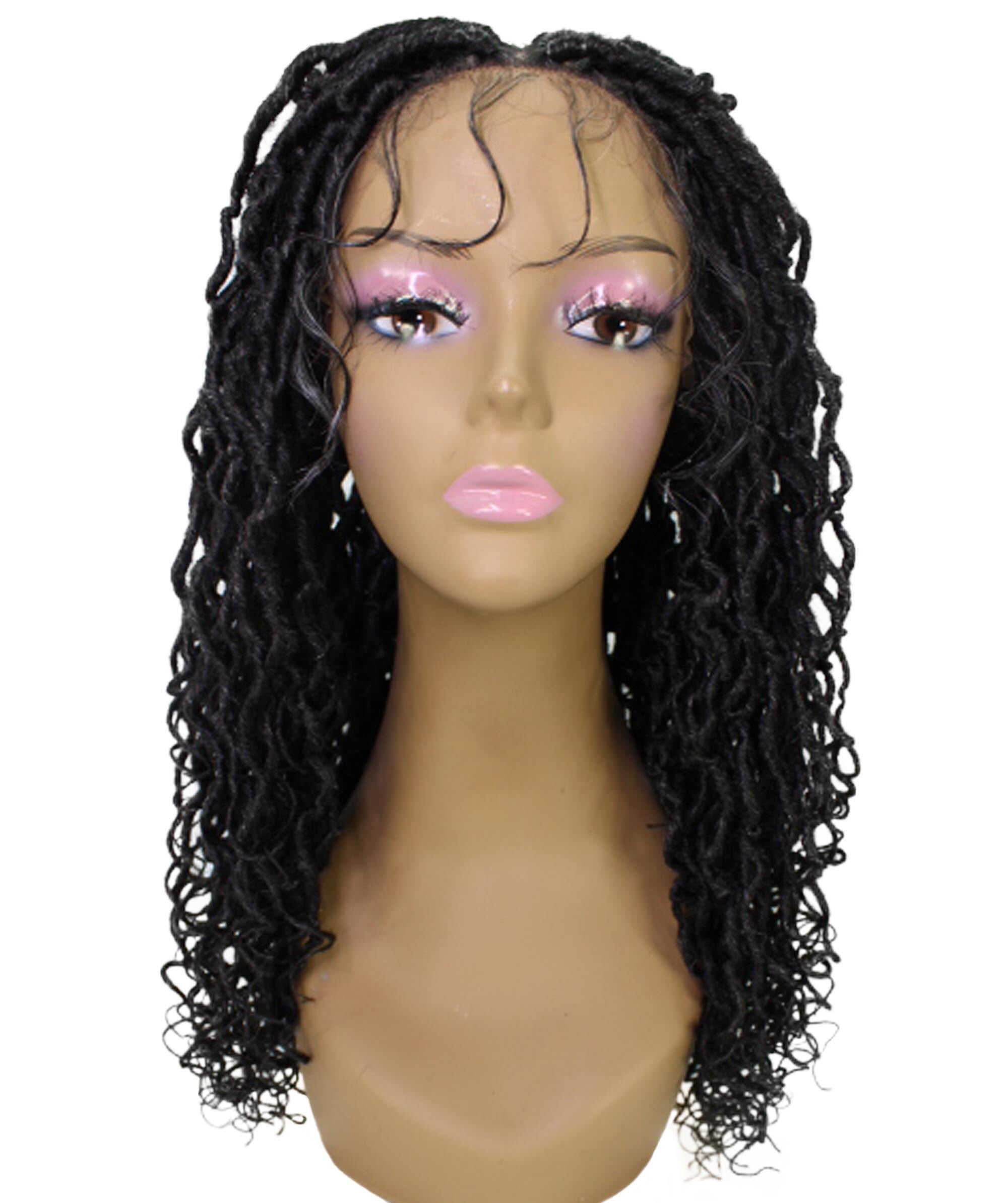 LUXLUXE Diamond Curly Locs 23 in Long 4X4 Hand Tied Lace Braid Braided ...