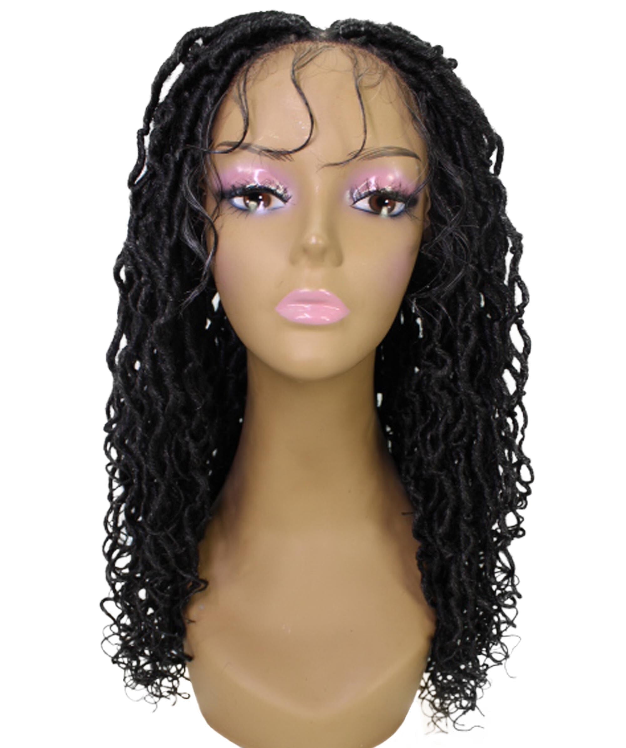 LUXLUXE Diamond Curly Locs 23 in Long 4X4 Hand Tied Lace Braid Braided ...