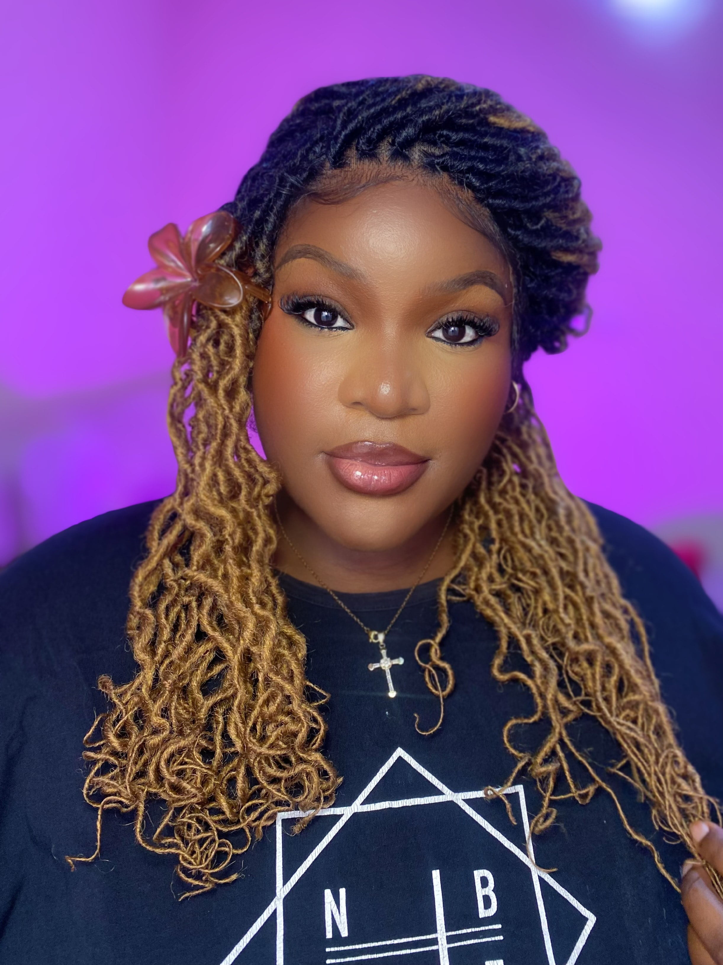 LUXLUXE Diamond Curly Locs 23 in Long 4X4 Hand Tied Lace Braid Braided ...