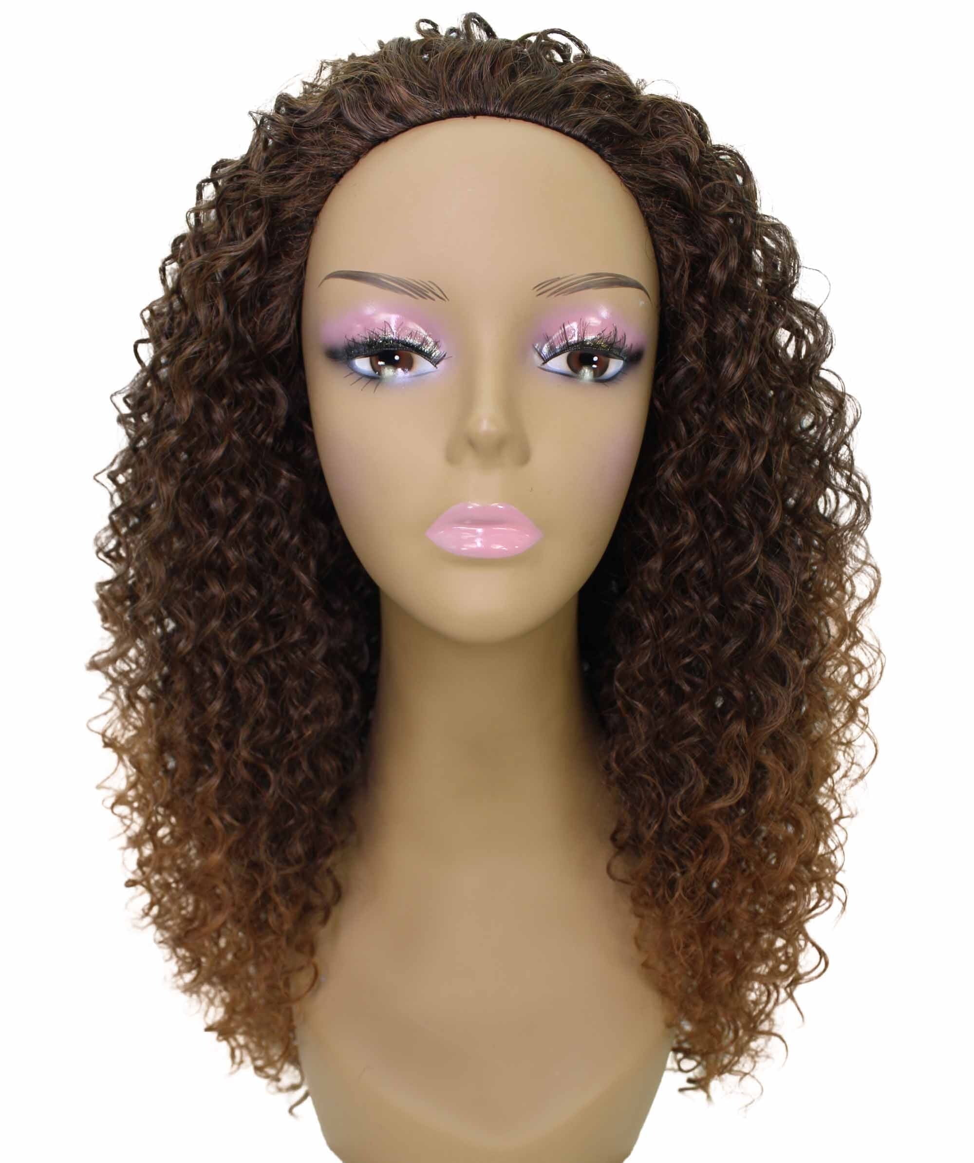 LUXLUXE Isadora Curly Body Waves 22.5 in Long Half Wig Half Cap Wig ...