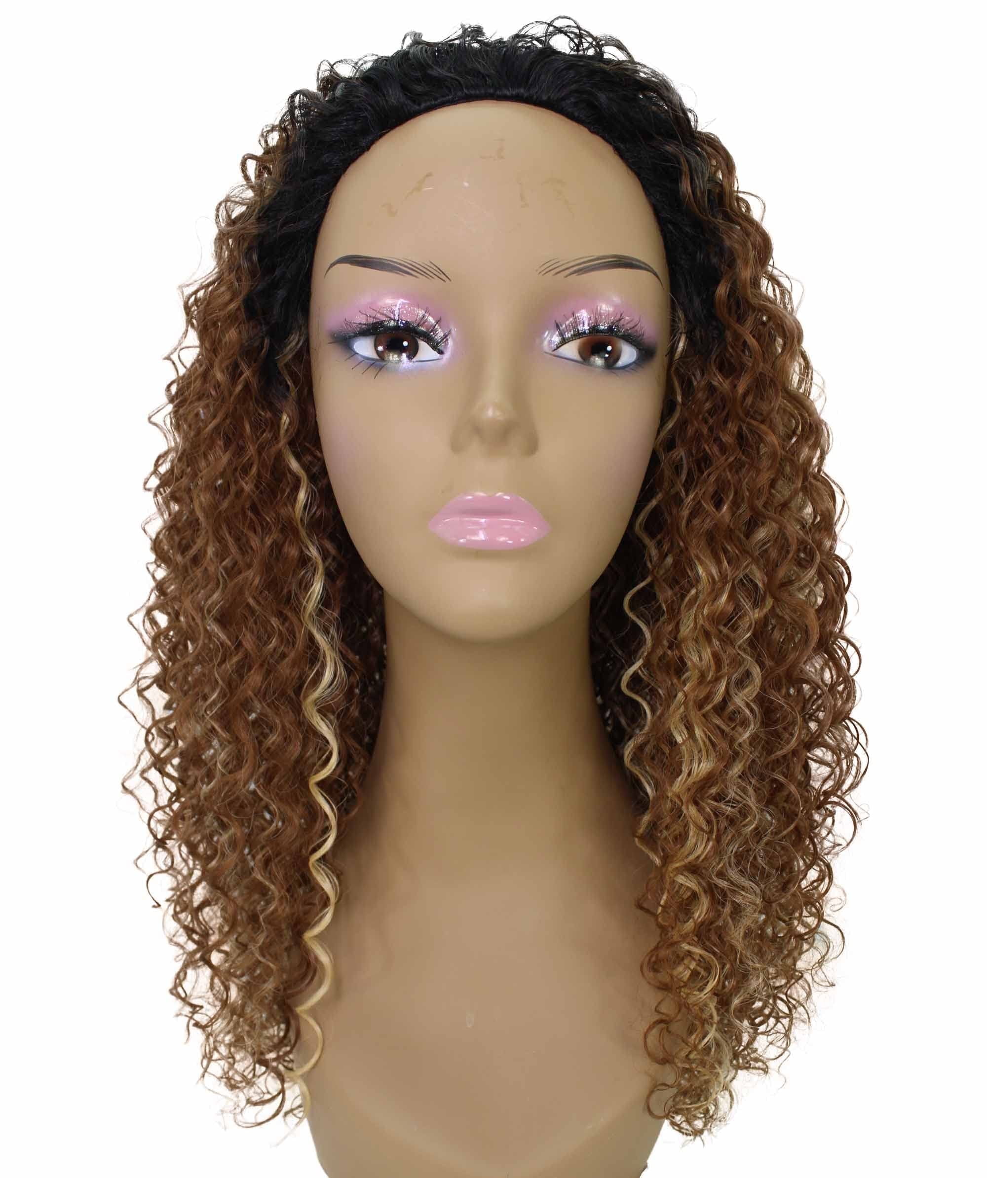 LUXLUXE Isadora Curly Body Waves 22.5 in Long Half Wig Half Cap Wig ...