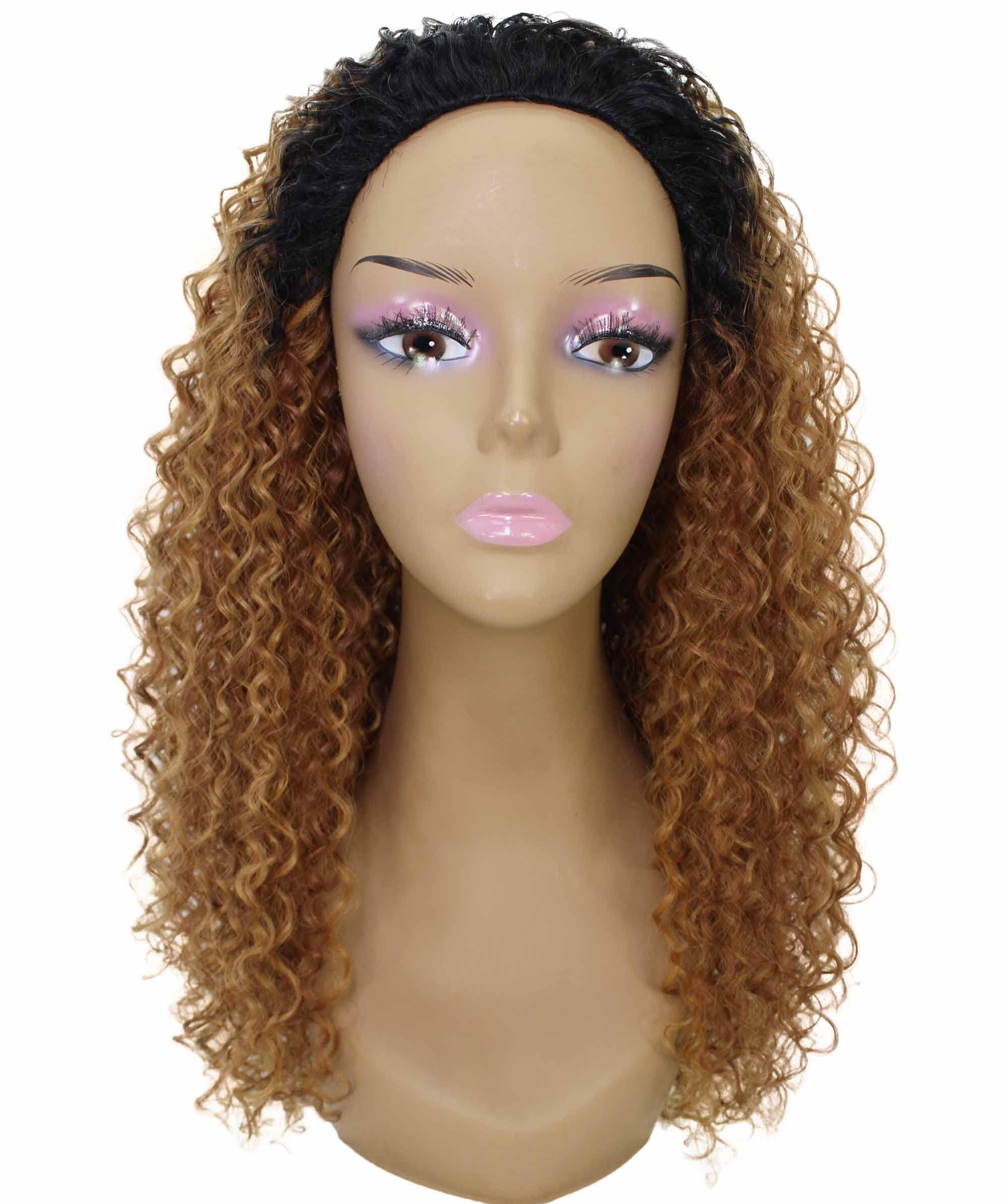 LUXLUXE Isadora Curly Body Waves 22.5 in Long Half Wig Half Cap Wig ...