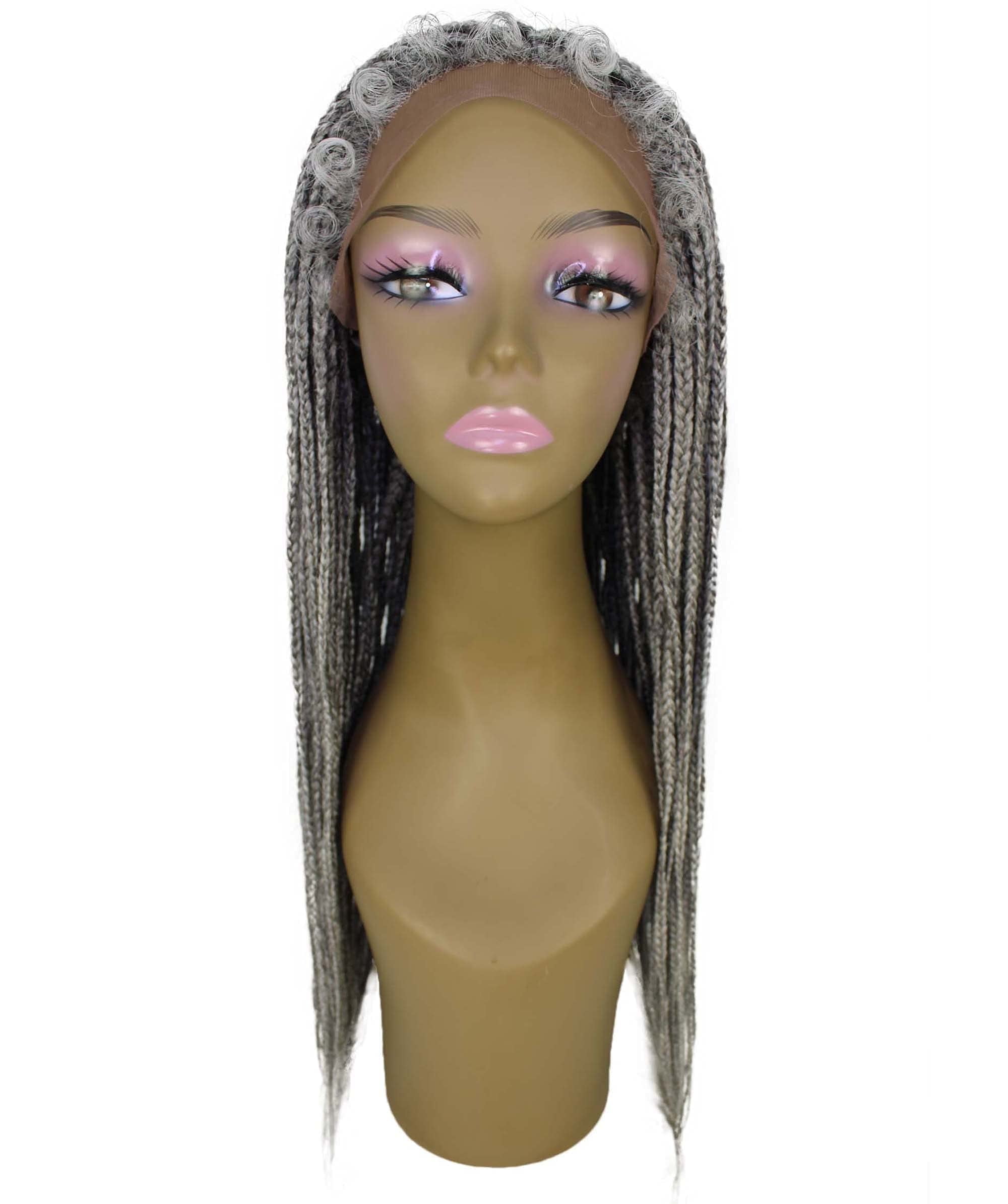 LUXLUXE Layla Straight 27.5 Inch Long 4X4 Hand-Tied Lace Braid Wig ...