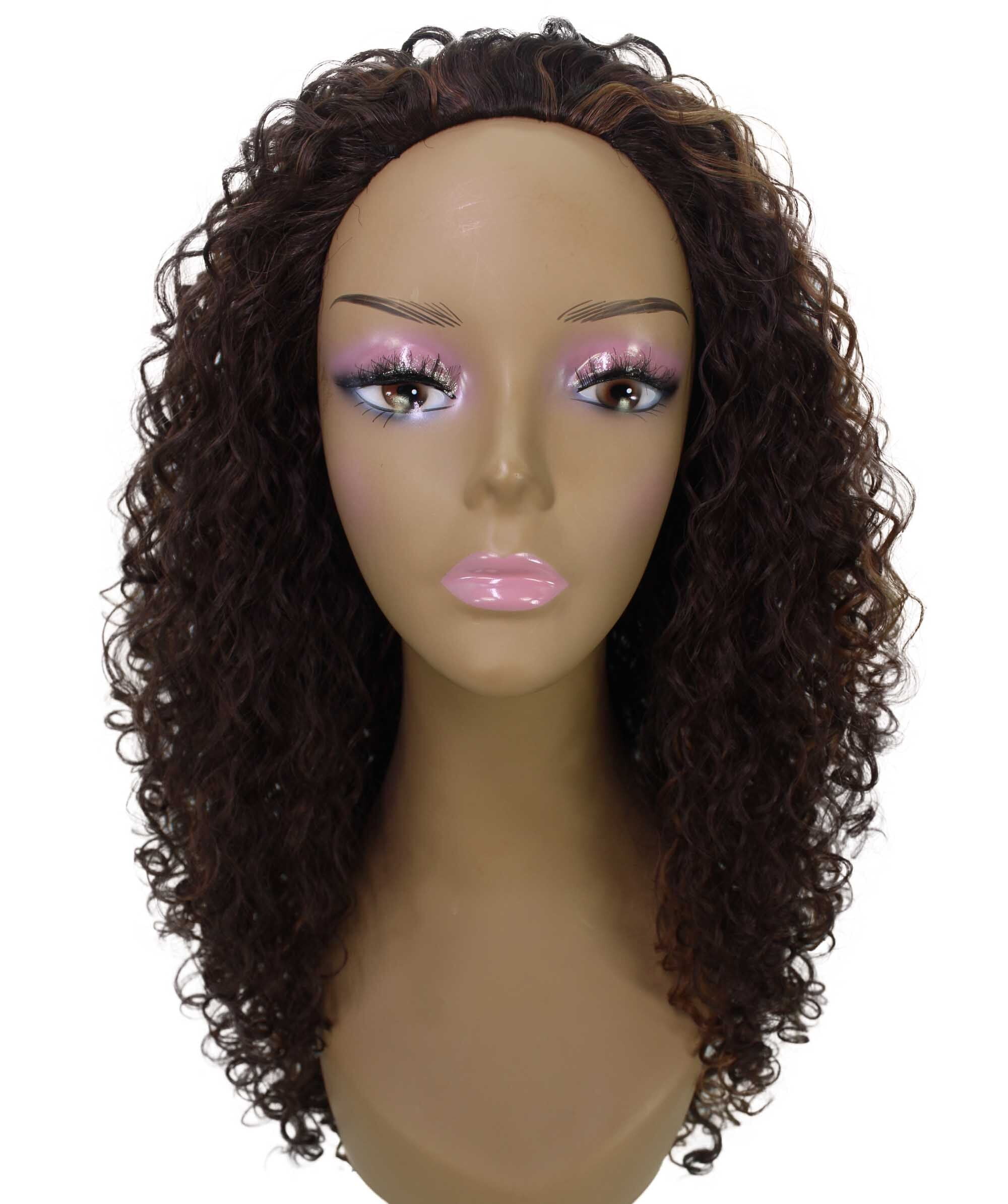 LUXLUXE Makayla Curly Body Waves 22 in Long Half Wig Full Cap Wig, Heat ...