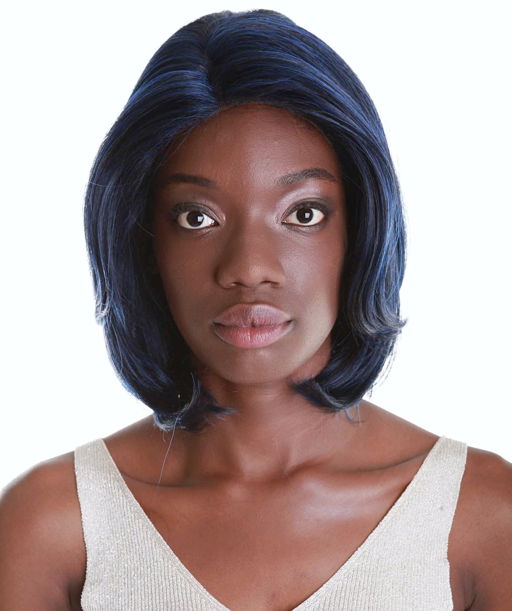 LUXLUXE Mina Straight 12 Inch Long 4X4 Hand-Tied Lace Front Wig, Heat ...