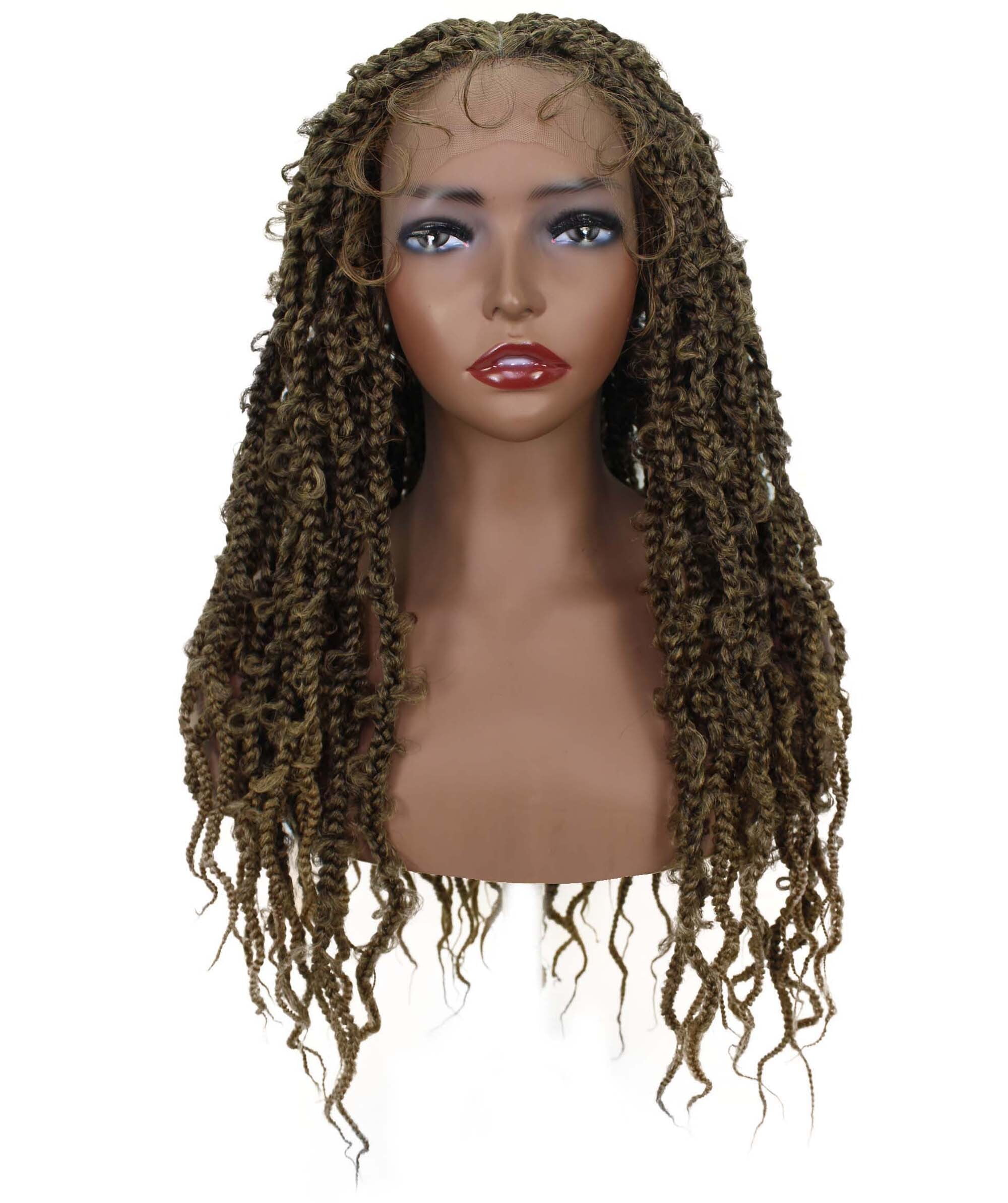 LUXLUXE Minia Curly Braid 27 inch Long 4X4 Hand Tied Lace Braid Braided ...