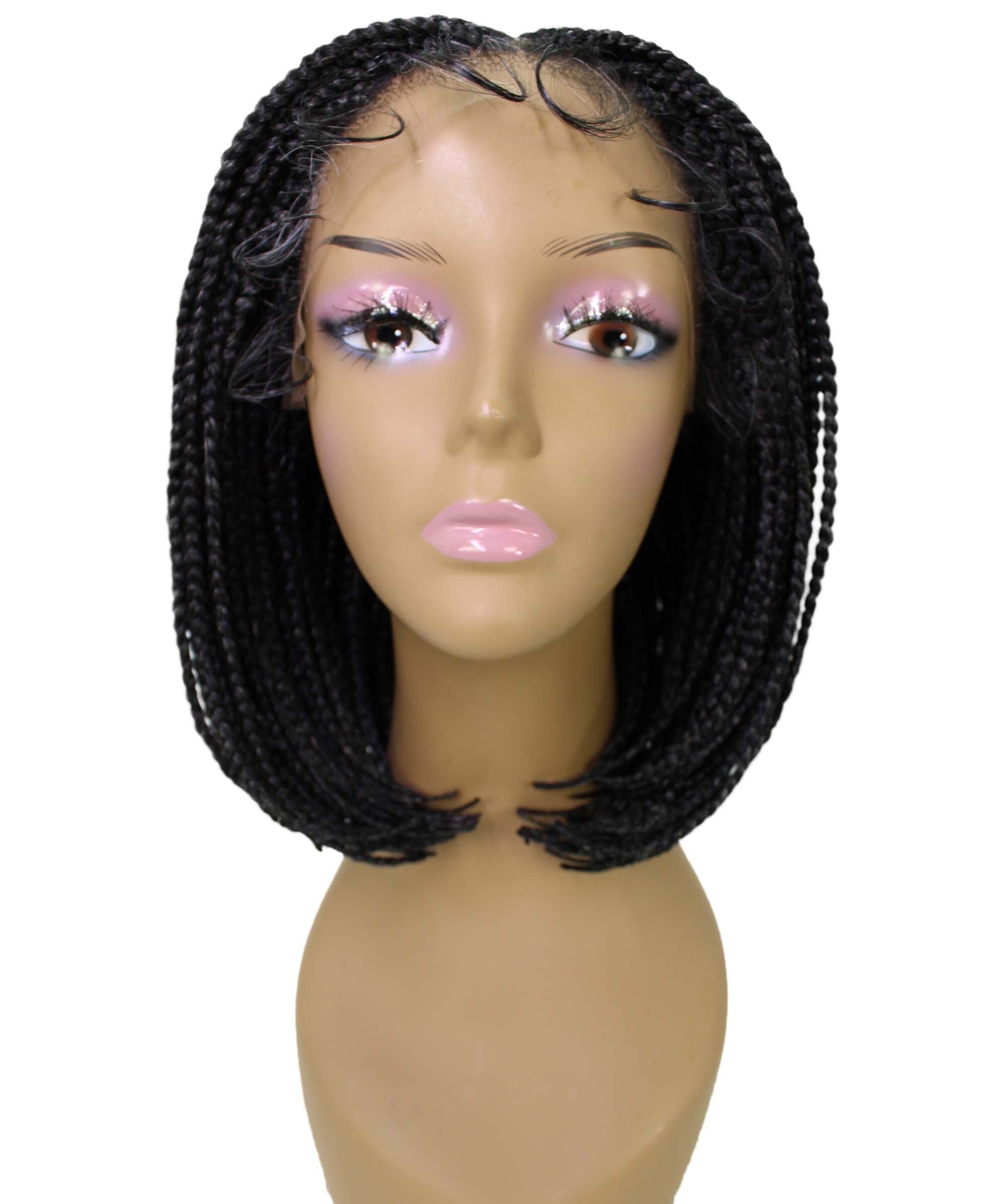 LUXLUXE Tiara Straight Braided Wig, 12 in Long 4X4, Salt and Pepper ...