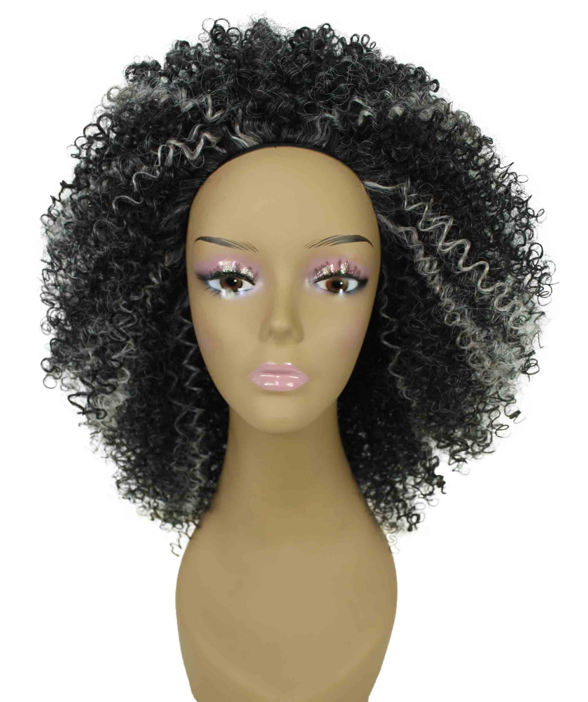 LUXLUXE Zenobia Curly Kinky 18 in Long Half Wig Mix Human Hair and ...