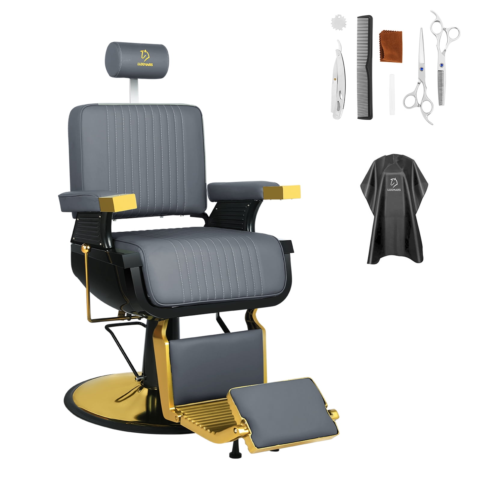 Hydraulic Barber Chair with Foot Rest and Square Base 360 Degrees ...
