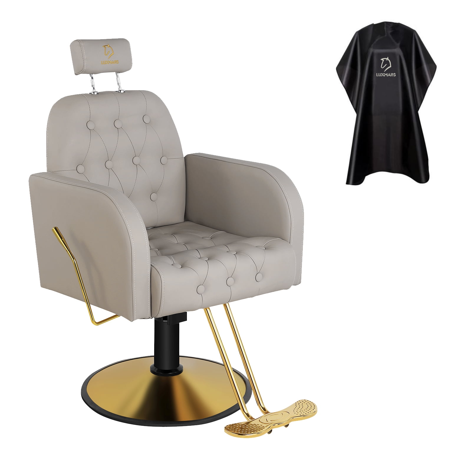 Salon Chair Barber Chair Adjustable Height and 360 Degree Rolling ...