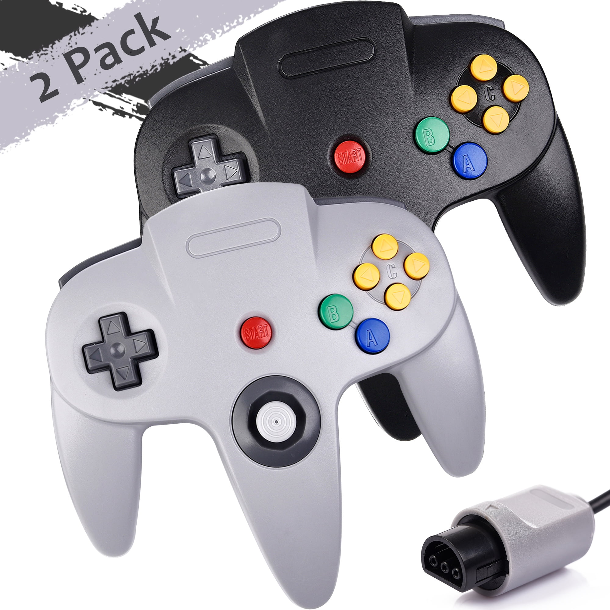 Luxmo 2pack N64 Controller Classic Retro Wired Controllers Gamepad