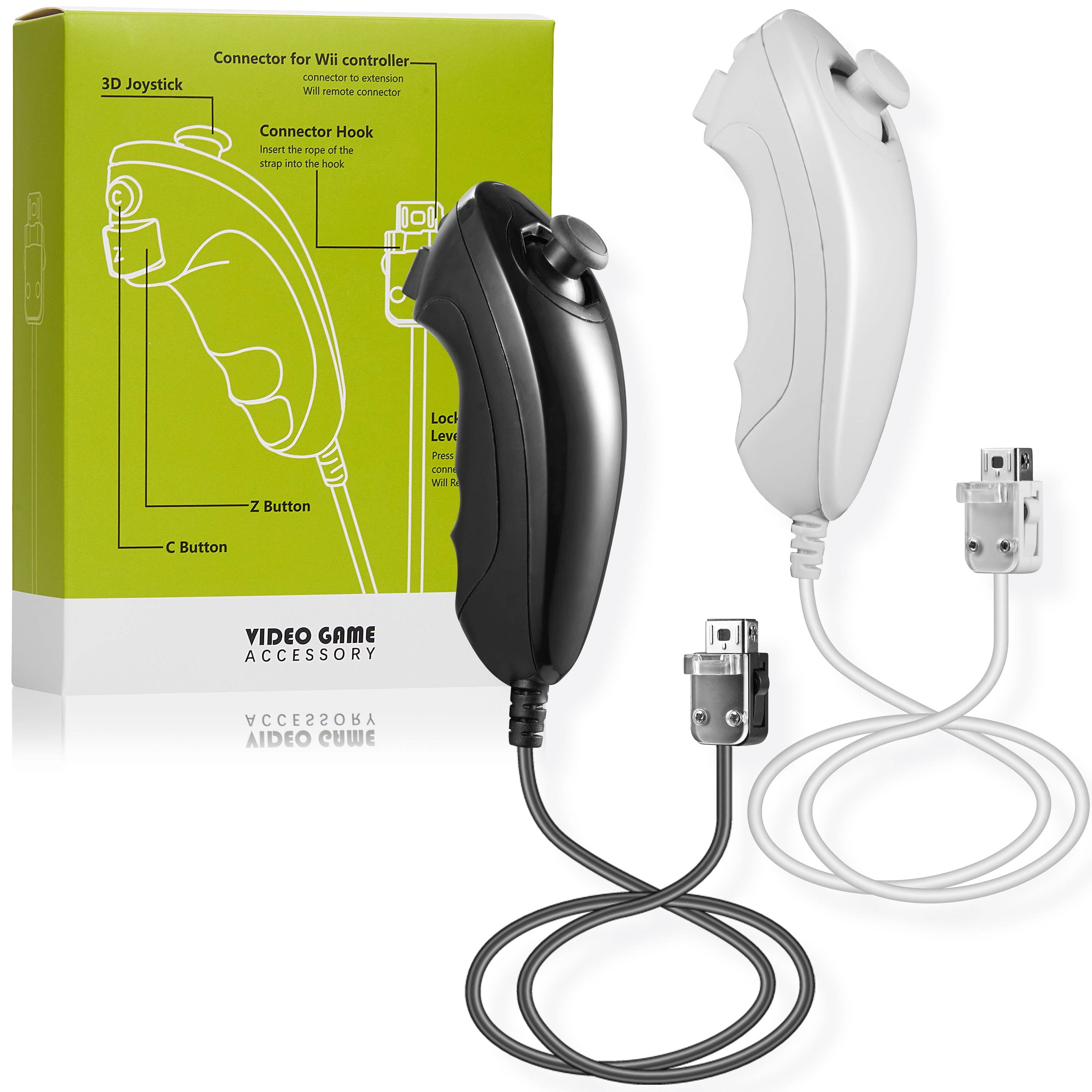 LUXMO Nunchuck Controller, 2 Pack Nunchuck Controllers Joystick Gamepad ...