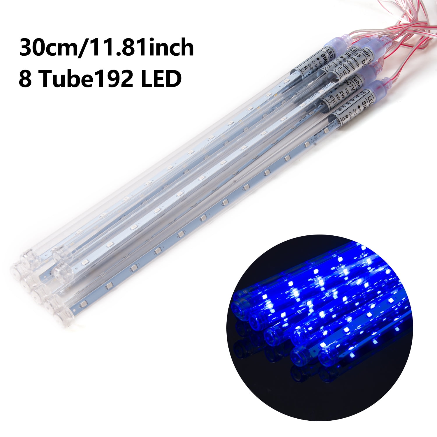 LUXMO Rain Drop Lights,30cm LED Meteor Shower Lights 8 Tubes 192 Leds ...