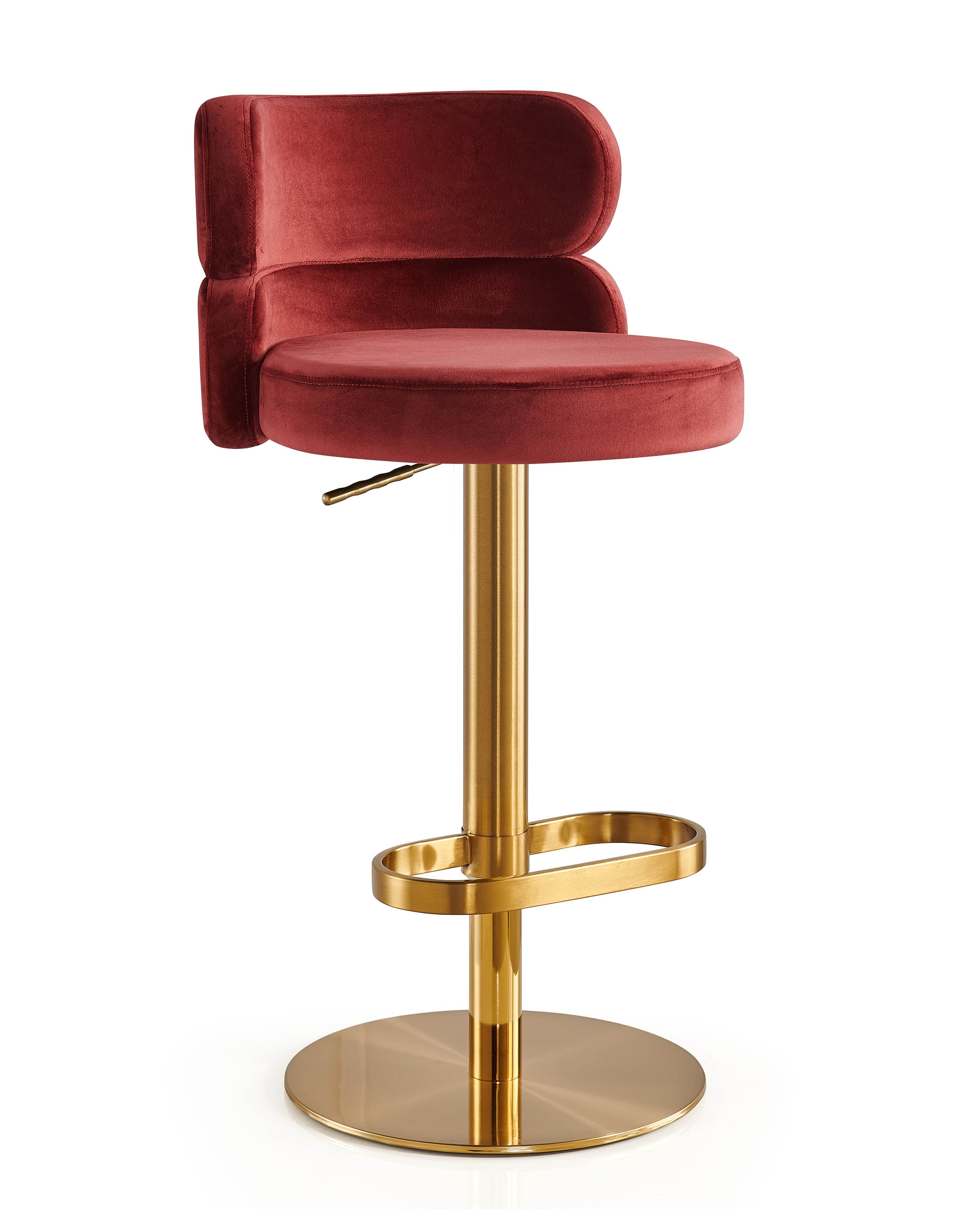 LUXMOD Bar Stools Modern Adjustable BarStools in Velvet Fabric Counter ...