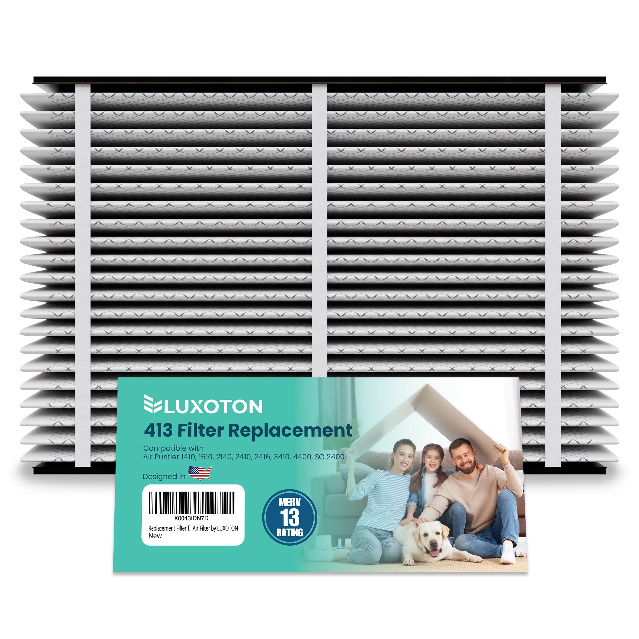 Free Shipping LUXOTON for AprilAire 413 Replacement Filter 1 Pack Collapsible Furnace Filters 16x25x4 MERV 13 Walmart