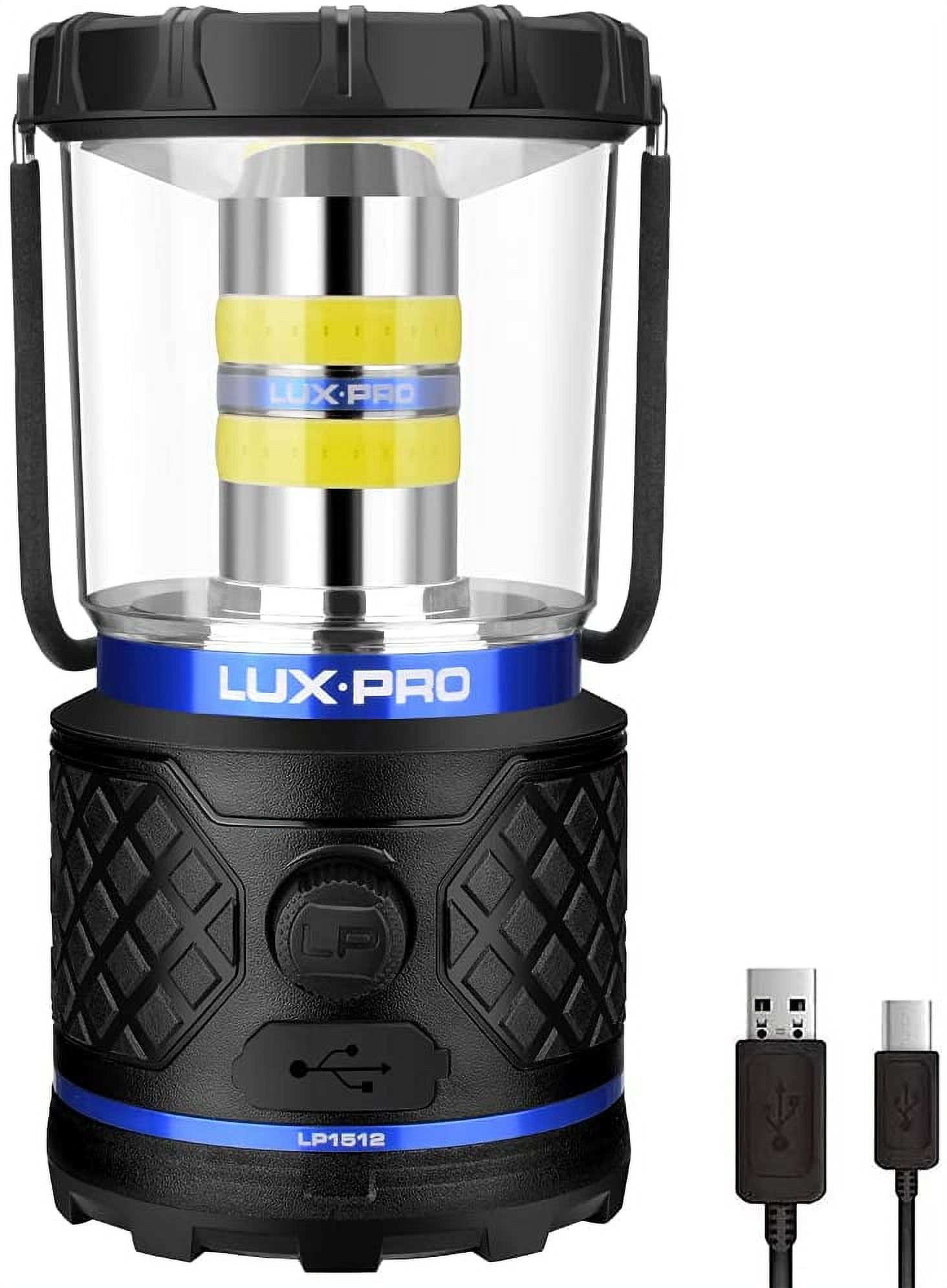 LUXPRO Rechargeable Dual-Power 1100 Lumen LED Lantern for Up to 150 ...