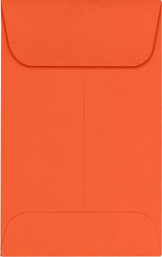 LUXPaper #1 Coin Envelopes | 2 1/4" x 3 1/2" | Tangerine Orange | 80lb ...