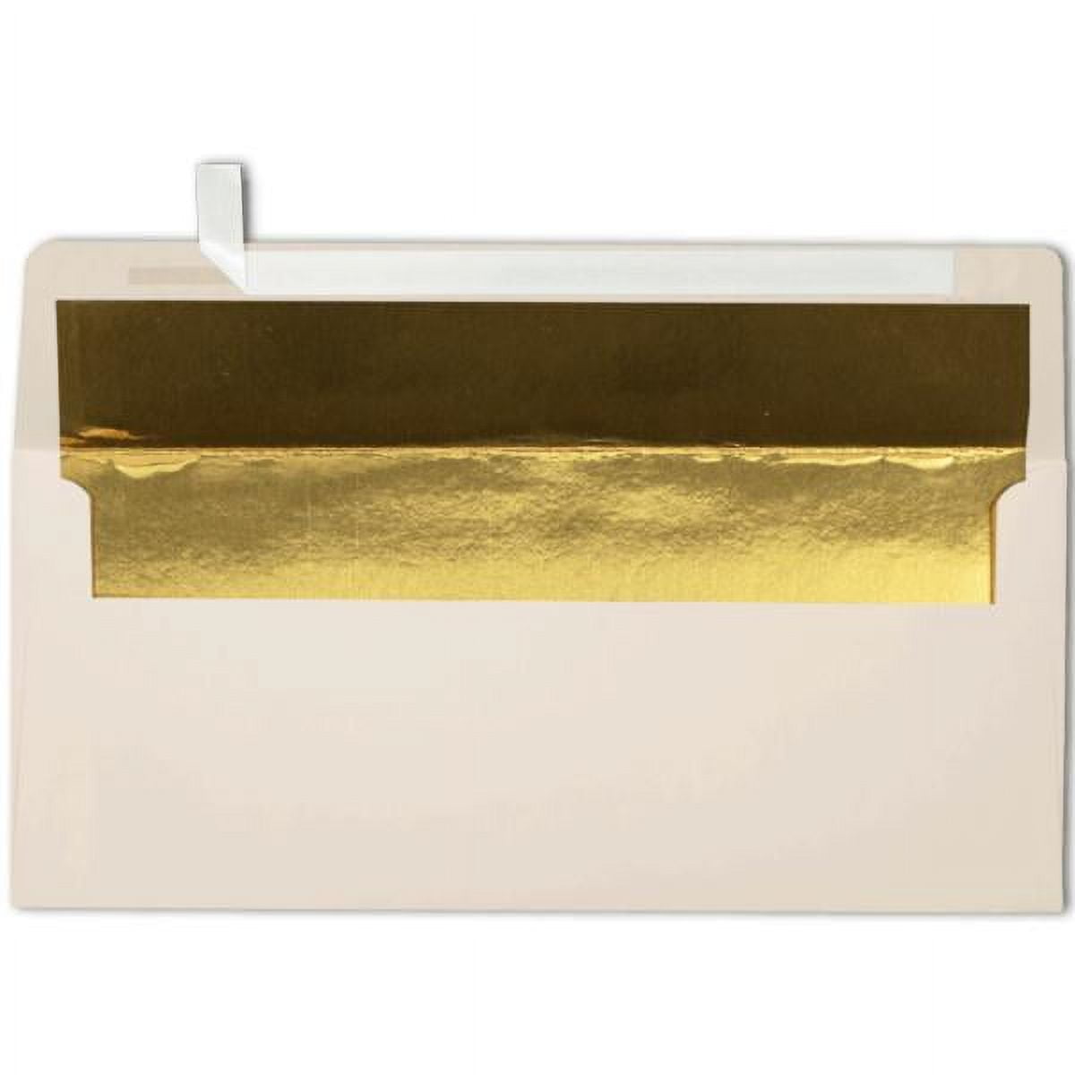 LUXPaper #10 Foil Lined Square Flap Envelope, 4 1/8 x 9 1/2, Natural ...