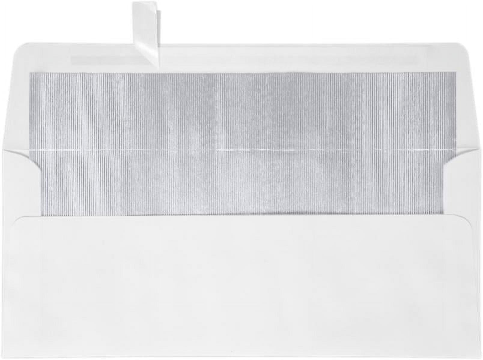 LUXPaper #10 Foil Lined Square Flap Envelope, 4 1/8 x 9 1/2, White, 50 ...