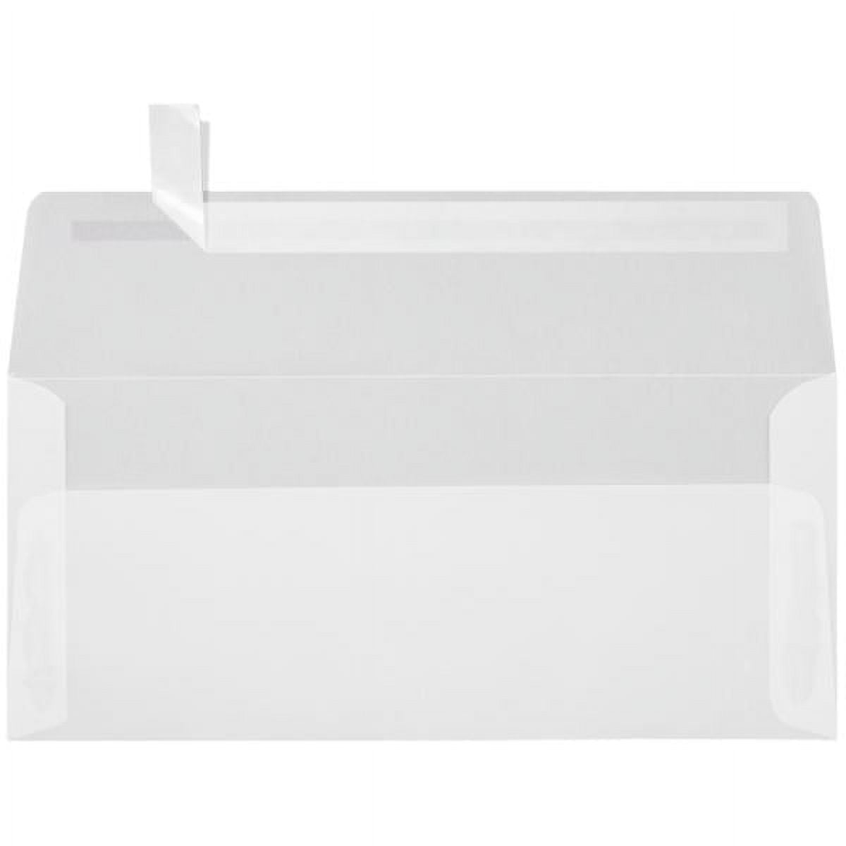 LUXPaper #10 Square Flap Envelope, 4 1/8 x 9 1/2, Clear Translucent ...