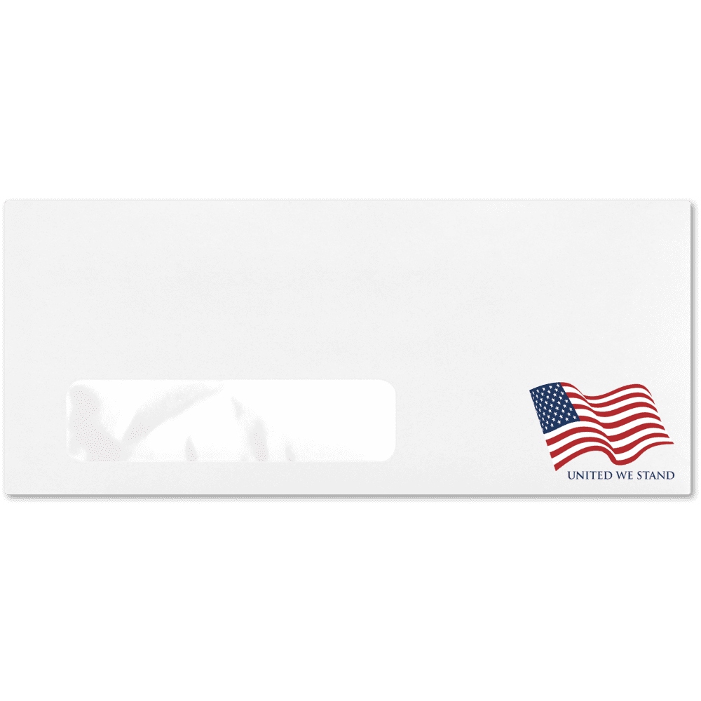LUXPaper #10 Window Peel & Press Envelope w/ Patriotic Flag Design ...
