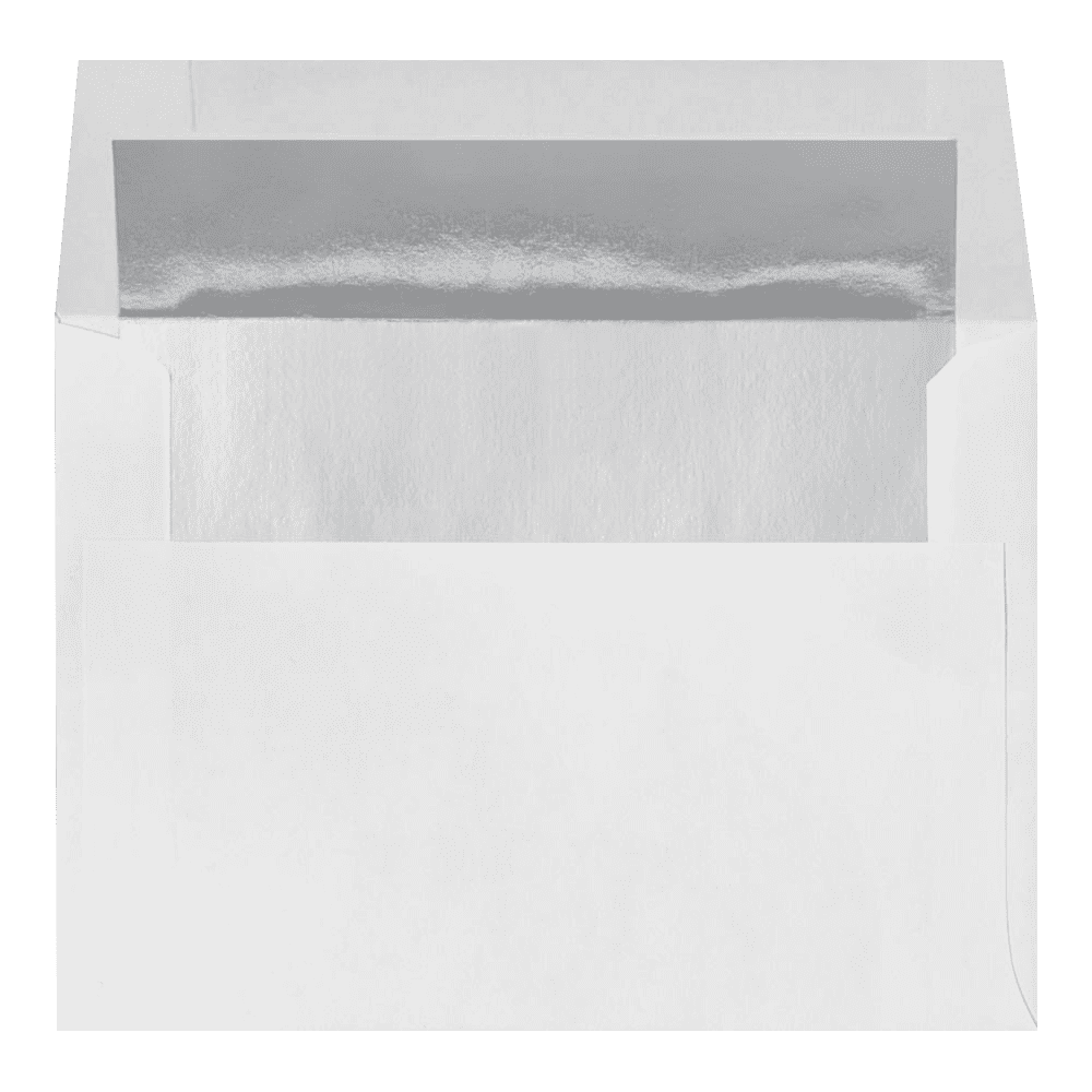 LUXPaper A6 Invitation Envelopes, 4 3/4 x 6 1/2, White with Silver Foil ...