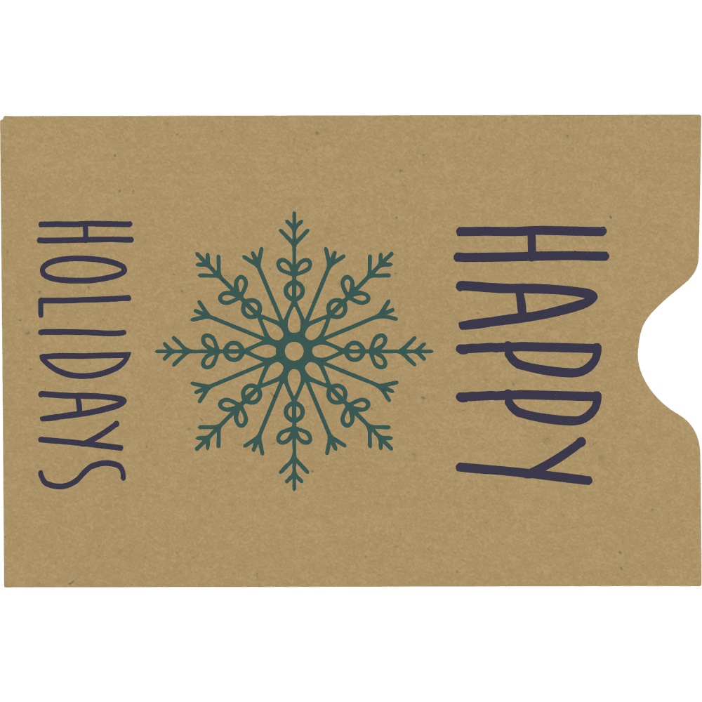 LUXPaper Credit Card & Gift Cards Sleeves, 70 lb, Brown, Happy Holidays ...