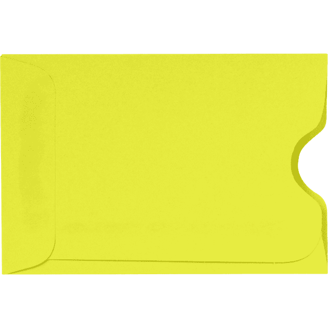 LUXPaper Credit Card & Gift Cards Sleeves, 80 lb, Citrus Yellow, 1,000 ...