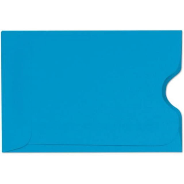 LUXPaper Credit Card & Gift Cards Sleeves, 80 lb, Pool Blue, 50 Pack ...