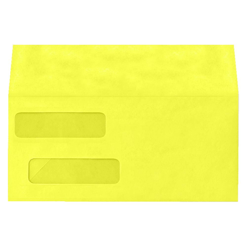 LUXPaper Double Window Invoice Envelopes, 4 1/8 x 9 1/8, Citrus Yellow ...