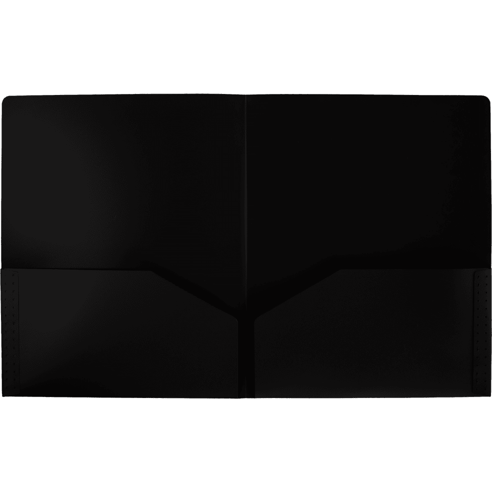 LUXPaper Poly Heavy Duty Two Pocket Folders, 9 1/2 x 11 3/4, Black, 25 ...