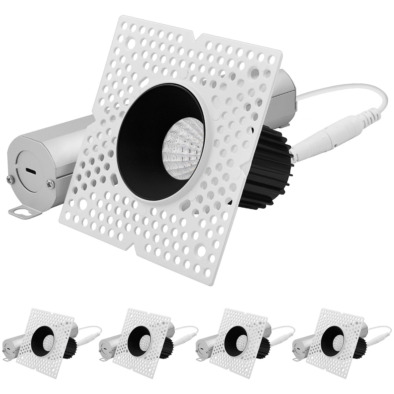 LUXRITE 1 In. LED Trimless Spotlight with Black Trim 10W, 850LM, 5CCT ...