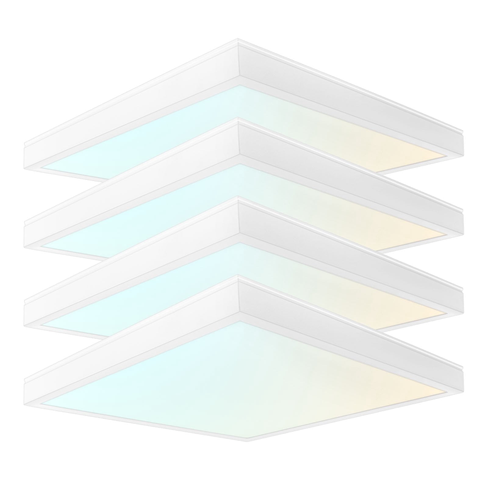 LUXRITE 1x1 Slim Surface Mount Panel Light 5CCT Dimmable 1400/1800/2200 ...