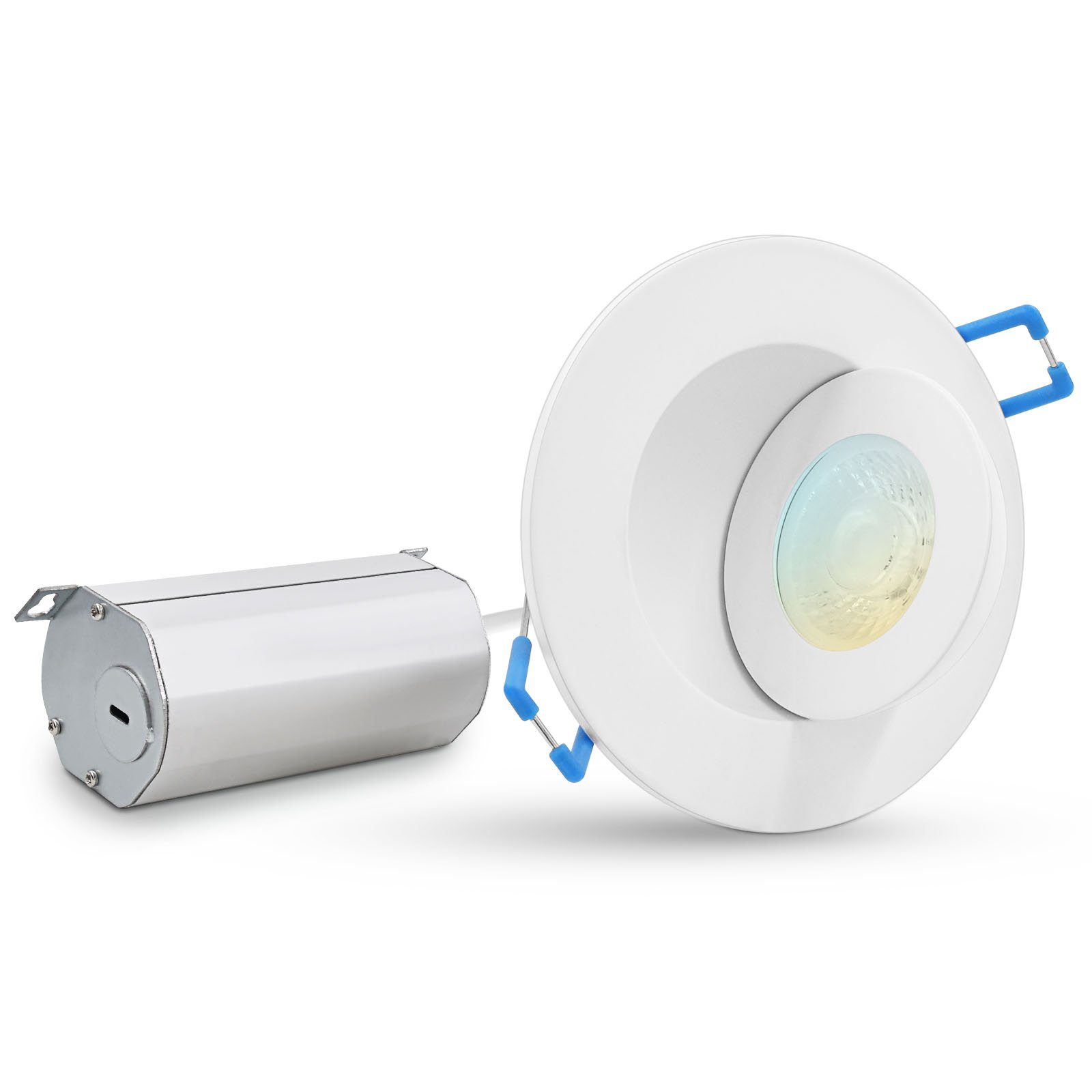 LUXRITE 2 Inch Floating Gimbal LED Recessed Light J-Box 5W 5CCT ...
