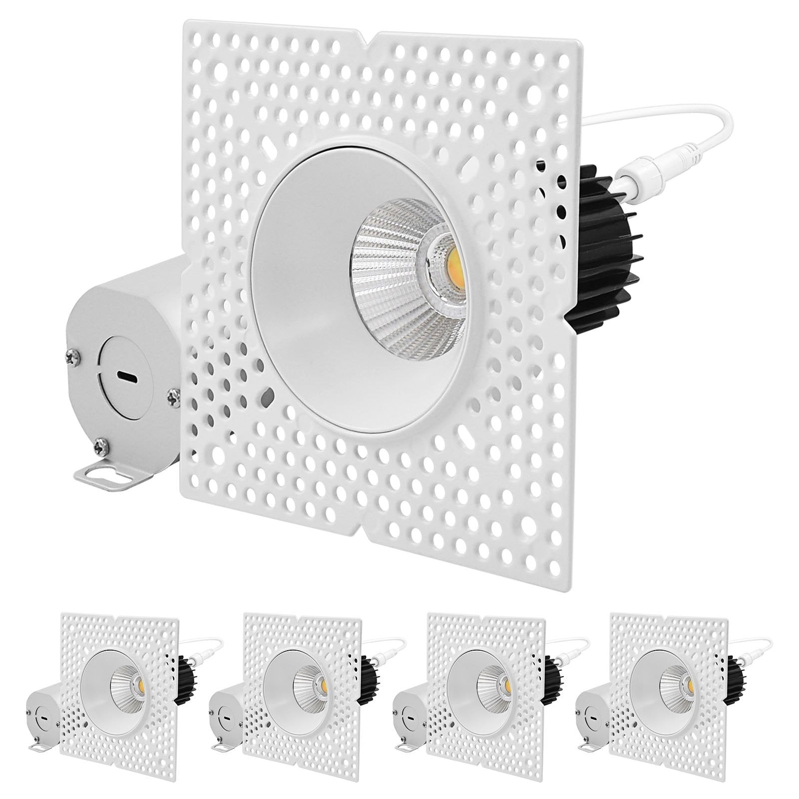 LUXRITE 2 Inch Push-n-Lock Trimless LED Recessed Light 12W 1100 Lumens ...