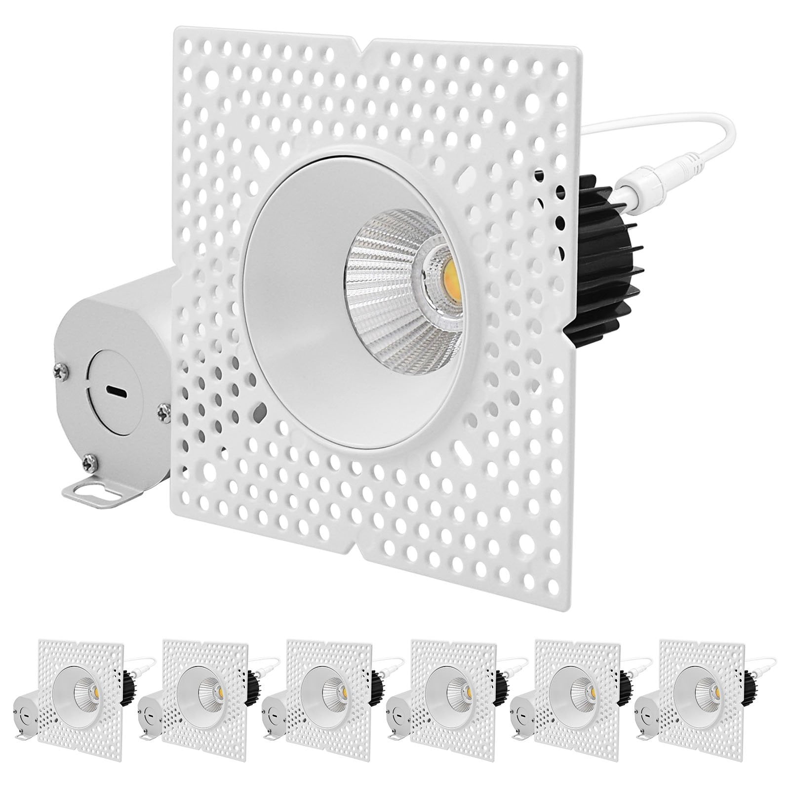 LUXRITE 2 Inch Push-n-Lock Trimless LED Recessed Light 12W 1100 Lumens ...