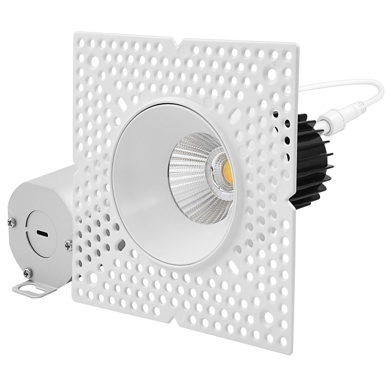 LUXRITE 2 Inch Push-n-Lock Trimless LED Recessed Light 12W 1100 Lumens ...