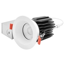 LUXRITE 6 In. LED Regressed Light with Round White Trim, 22W, 1800LM ...