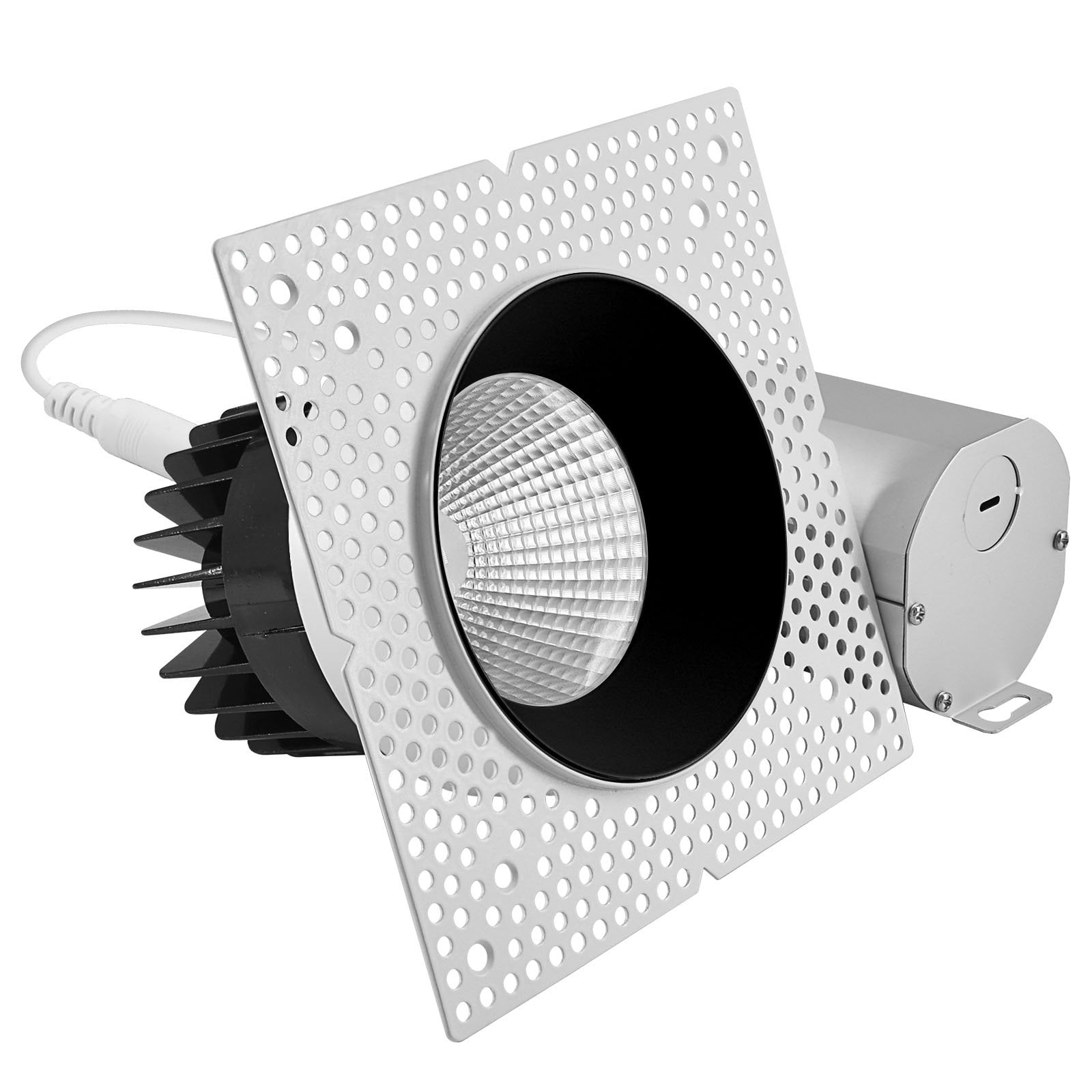 LUXRITE 4" LED Trimless Spotlight with Black Trim 25W, 2000LM, 5CCT, 38 ...
