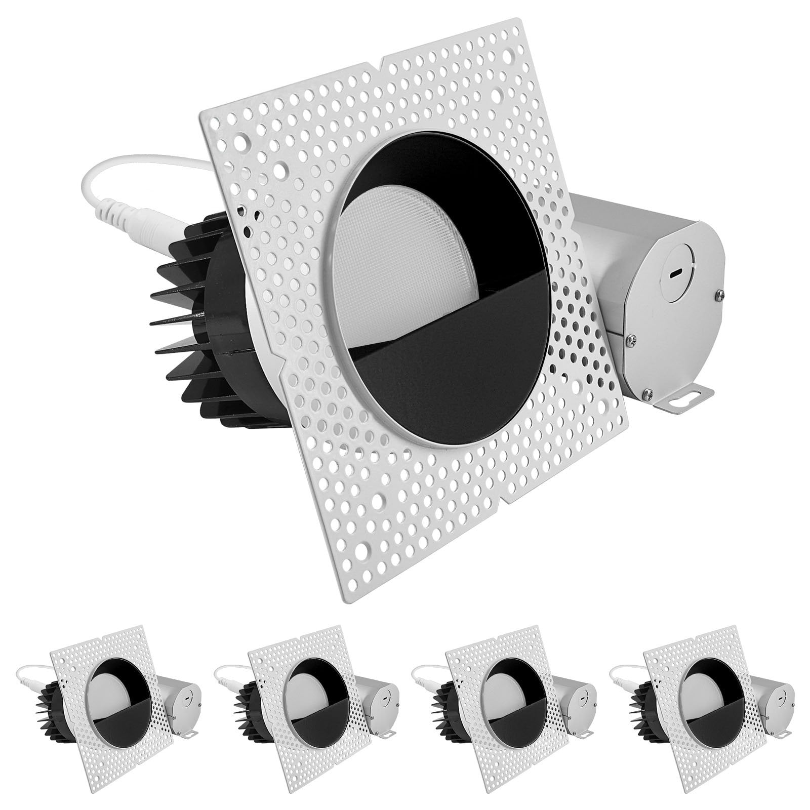 LUXRITE 4" LED Trimless Spotlight with Wall Washer Trim 25W, 2000LM ...