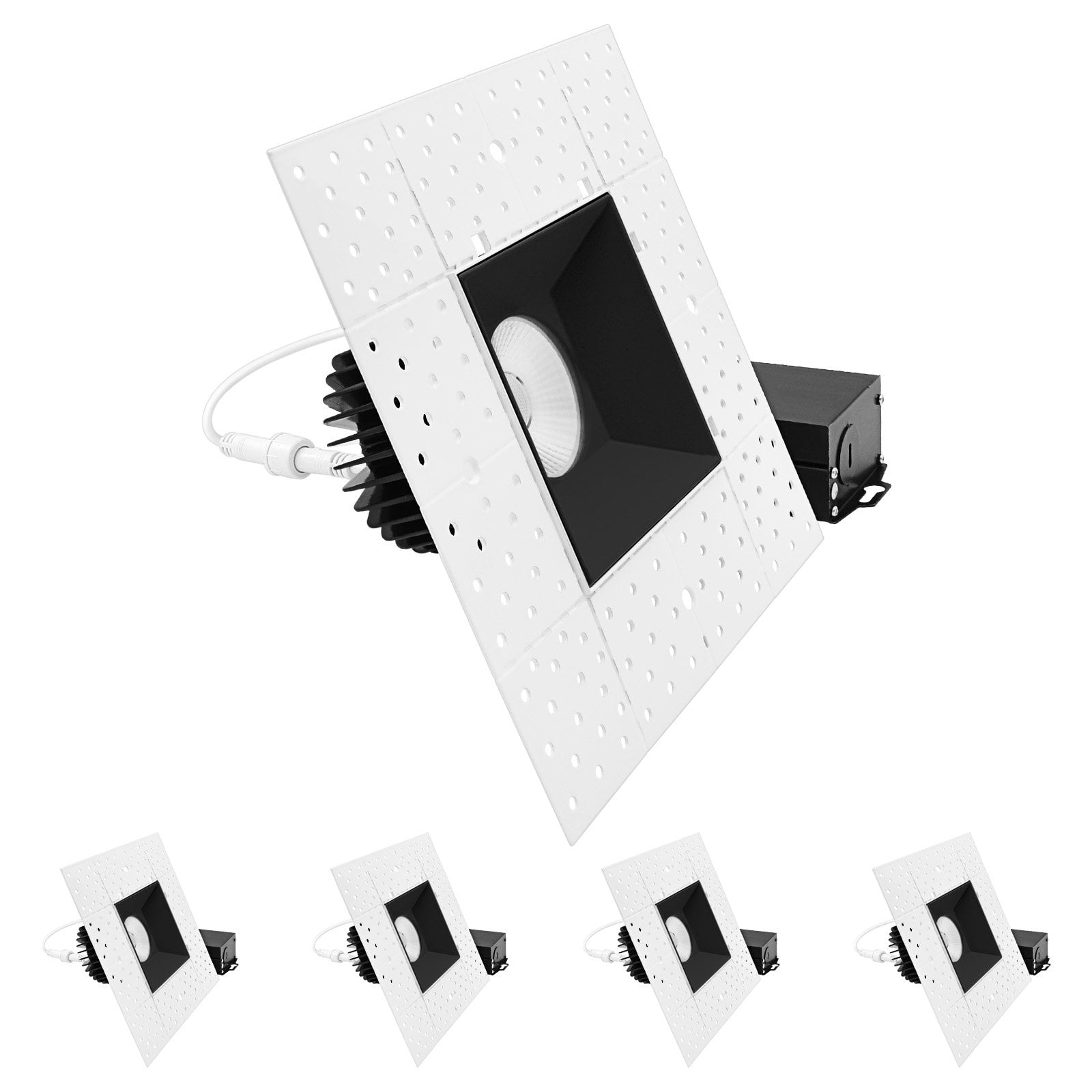 LUXRITE 4 Inch LED Trimless Spotlight with Black Trim, Twist N' Lock ...