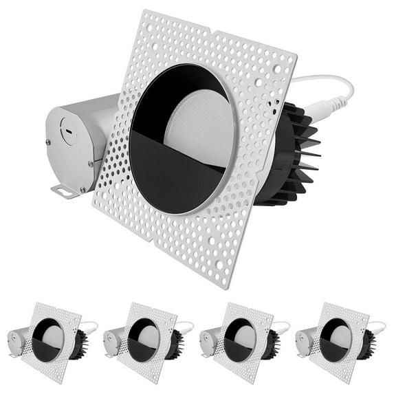 LUXRITE 4" LED Trimless Spotlight with Wall Washer Trim 25W, 2000LM ...