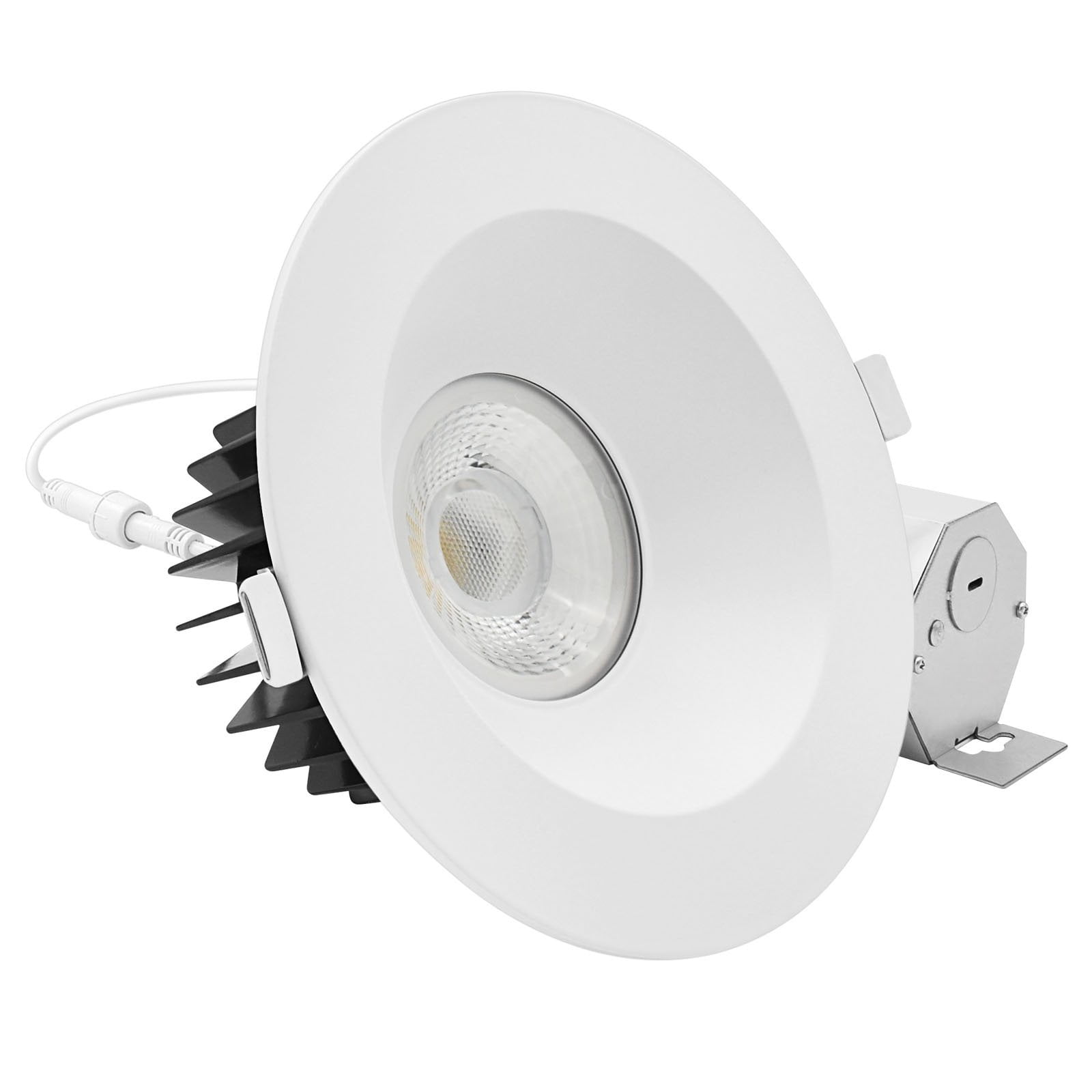 LUXRITE 6 In. LED Regressed Light with Round White Trim, 22W, 1800LM ...